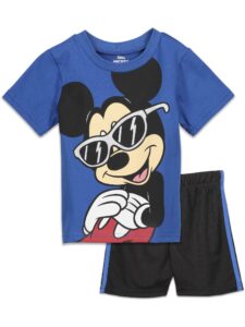 disney mickey mouse big boys t-shirt and mesh shorts outfit set navy-blue 8