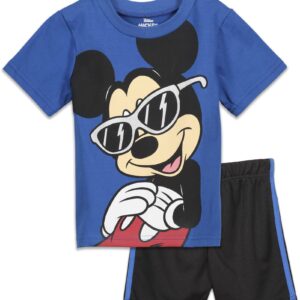 Disney Mickey Mouse Big Boys T-Shirt and Mesh Shorts Outfit Set Navy-Blue 8