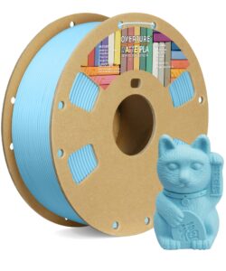 overture pla matte 3d printer filament 1.75mm, matte pla 1kg cardboard spool (2.2lbs), dimensional accuracy +/- 0.02 mm (matte light blue)