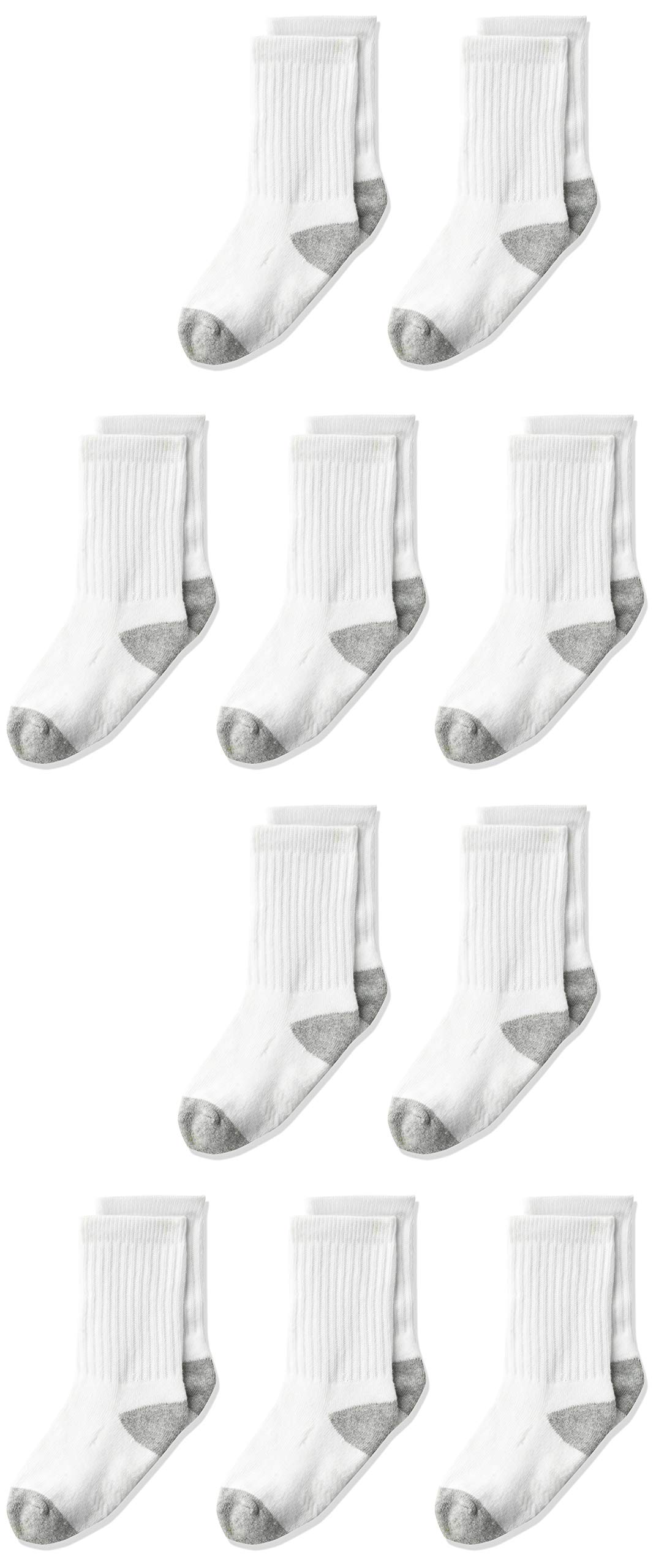 The Children's Place Boys' Toddler Crew Socks 10-Pack, White, 3T