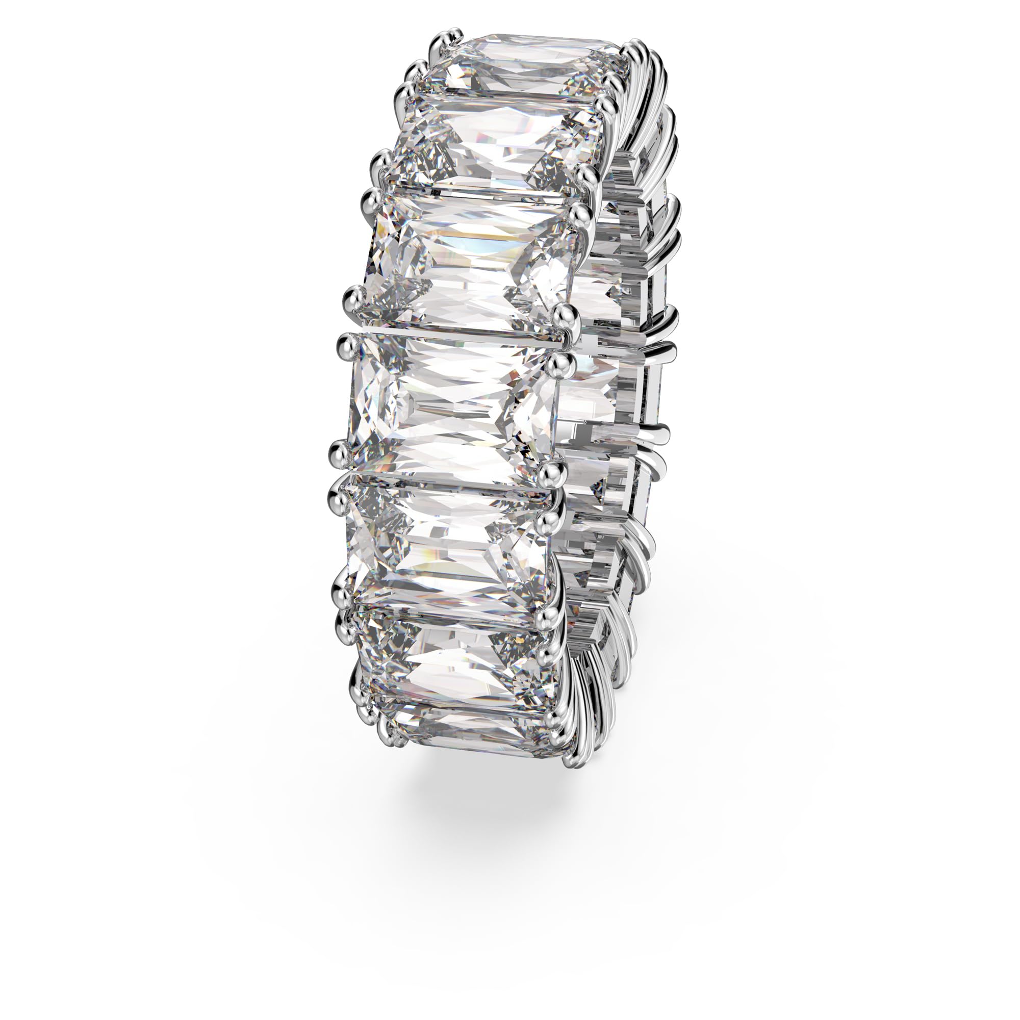 SWAROVSKI Matrix Vittore Ring, Rectangular Cut, Clear, Rhodium Finished; Size: Us 6; Eu 52