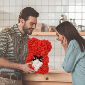 YWBG Rose Bear Gifts for Women, Mothers Day Rose Teddy Bear Gifts for Women Mom, Artificial Flower Teddy Bear Valentines Day Gifts for Girlfriend Wife Her, Birthday Gifts for Mom Women Sister