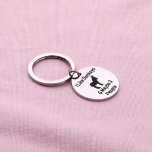 BEKECH Funny Donkey Gift Donkey Keychain I Like Donkeys & Maybe 3 People Donkey Theme Keychain Gift for Donkey Lovers Animal Lovers Horse Gift for Men Women (silver)