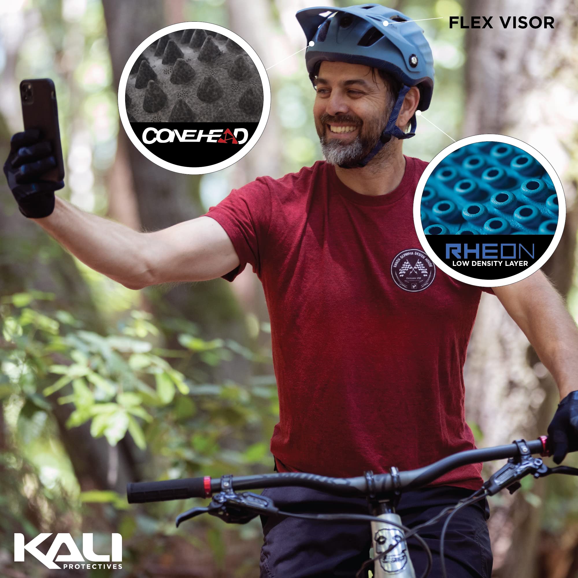 Kali Protectives Maya 3.0 Cycling Helmet for Adults; in-Mould Mountain Bike Helmets for Men and Women Equipped with LDL, Flexible Visor, Bug Liner, and Frequency Fit System