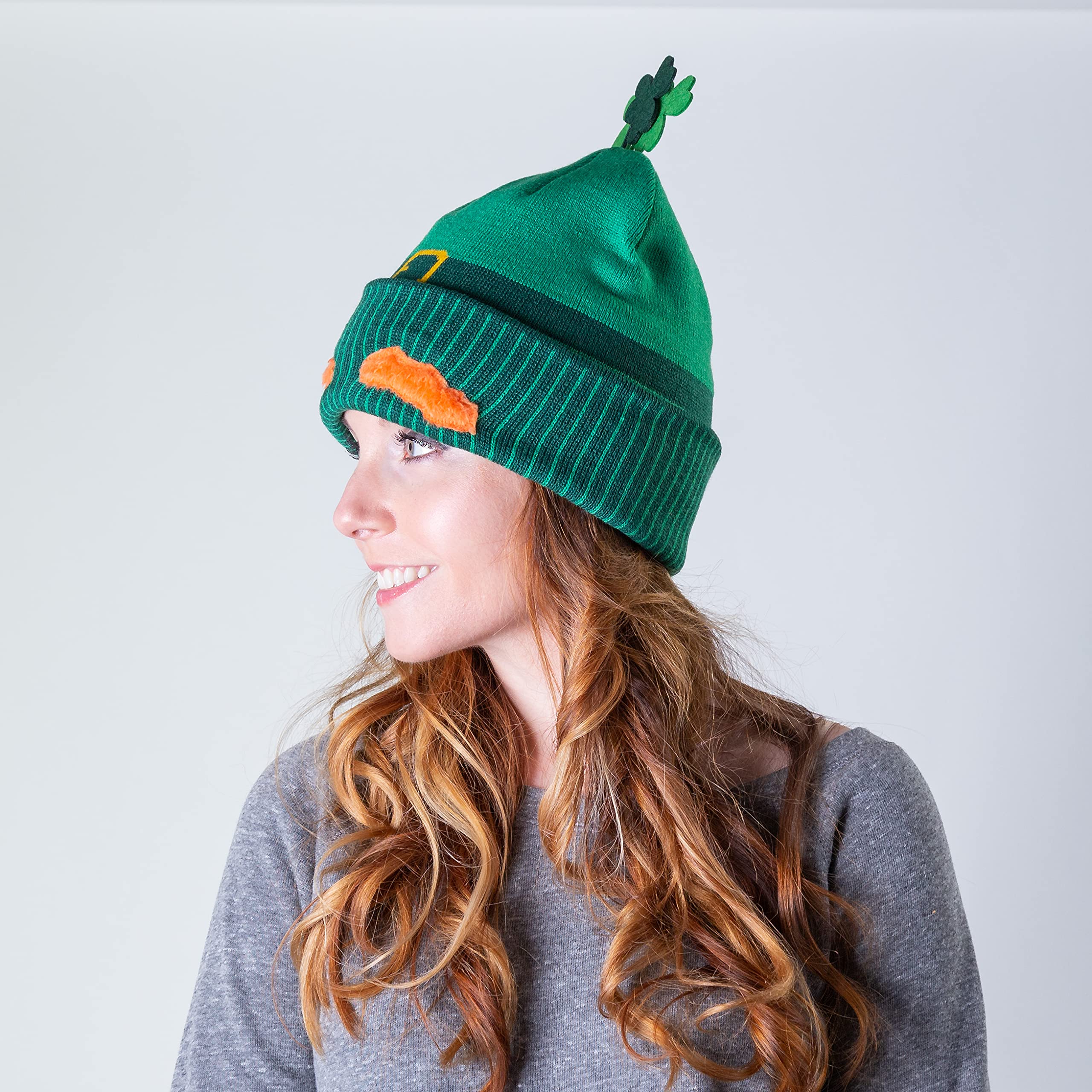 Happy Hatter | Leprechaun Knit Beanie Hat | Adult