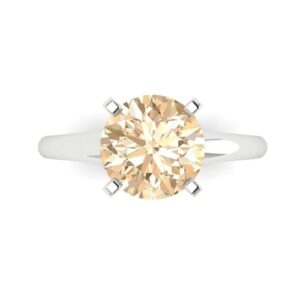 clara pucci 2.50ct round cut solitaire genuine natural morganite wedding bridal designer anniversary engagement ring 14k white gold