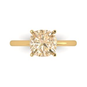 clara pucci 2.4ct cushion cut solitaire genuine natural morganite wedding bridal designer art deco anniversary ring 14k yellow gold