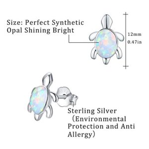 Turtle Earrings 925 Sterling Silver Abalone Earrings for Women Turtle Jewelry Turtle Stud Earrings for Women Hypoallergenic (A-Silver) (B-Silver)