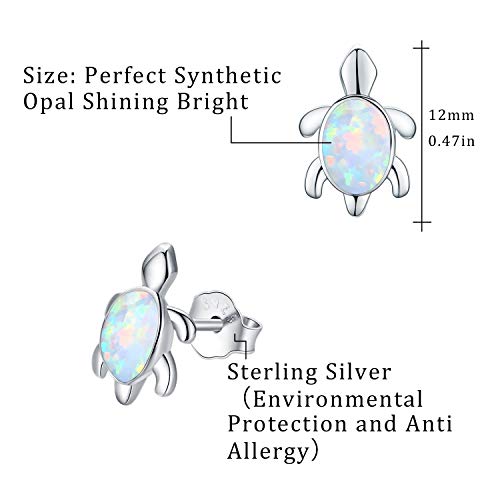 Turtle Earrings 925 Sterling Silver Abalone Earrings for Women Turtle Jewelry Turtle Stud Earrings for Women Hypoallergenic (A-Silver) (B-Silver)