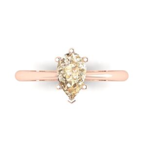 clara pucci 0.9ct pear cut solitaire genuine natural morganite wedding bridal designer art deco anniversary ring 14k rose gold for women