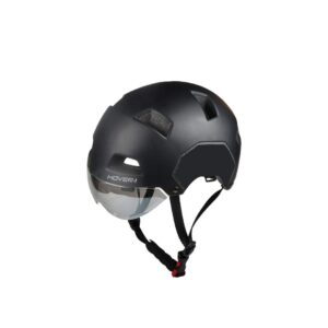 hover-1 gr-300 impact resistant adult helmet | for ages above 14, detachable magnetic visor, eps foam padding, adjustable straps & secure buckle, large, black