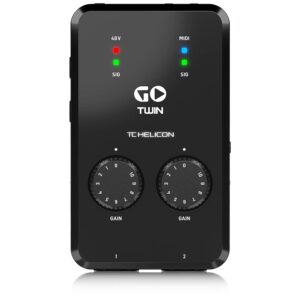 tc-helicon go twin high-definition 2 channel audio/midi interface for mobile devices