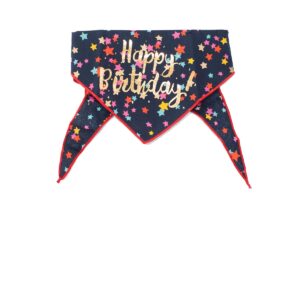 Tail Trends Happy Birthday Dog Bandana Confetti Design Fits Medium to Large Sized Dogs - 100% Cotton