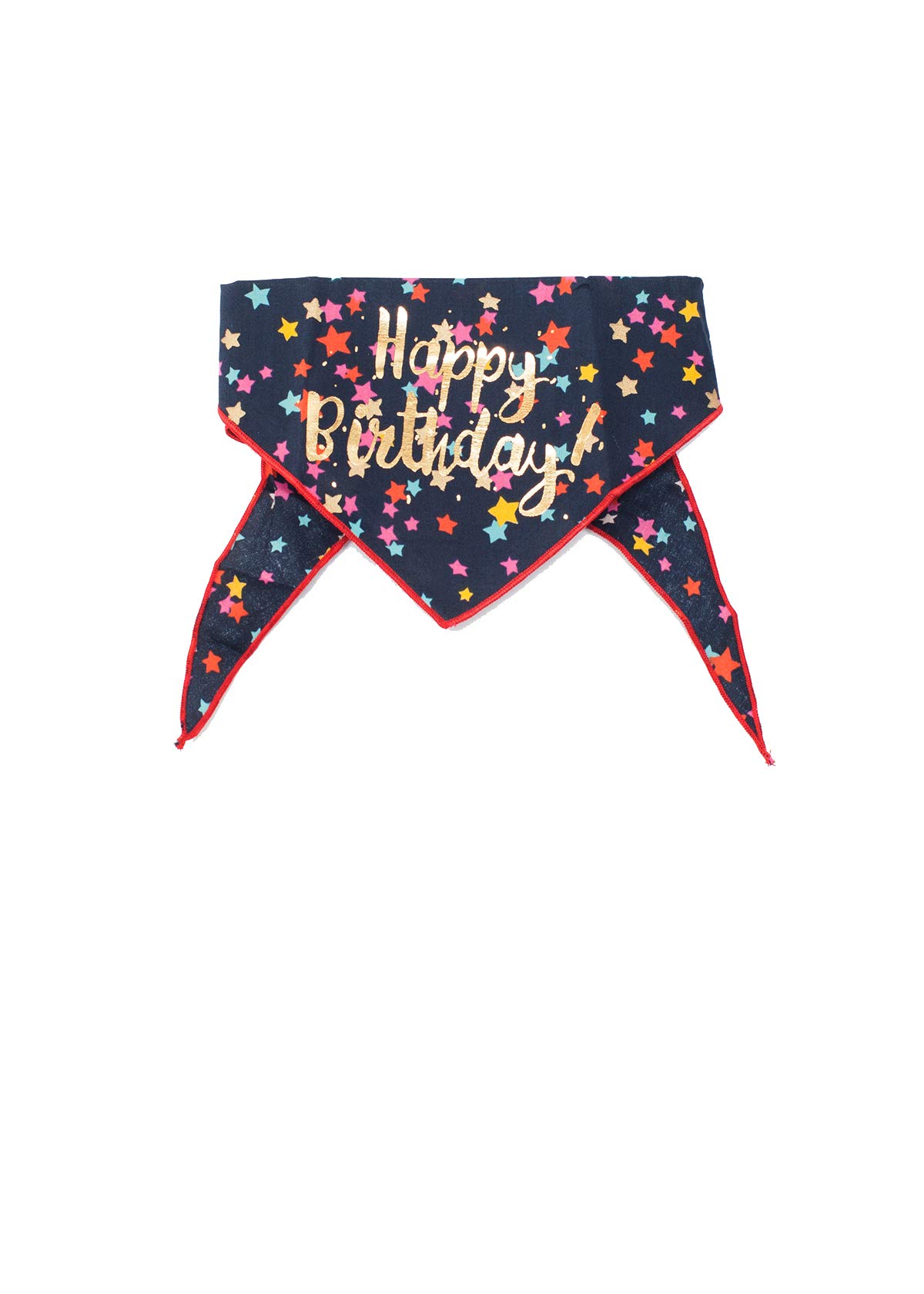 Tail Trends Happy Birthday Dog Bandana Confetti Design Fits Medium to Large Sized Dogs - 100% Cotton