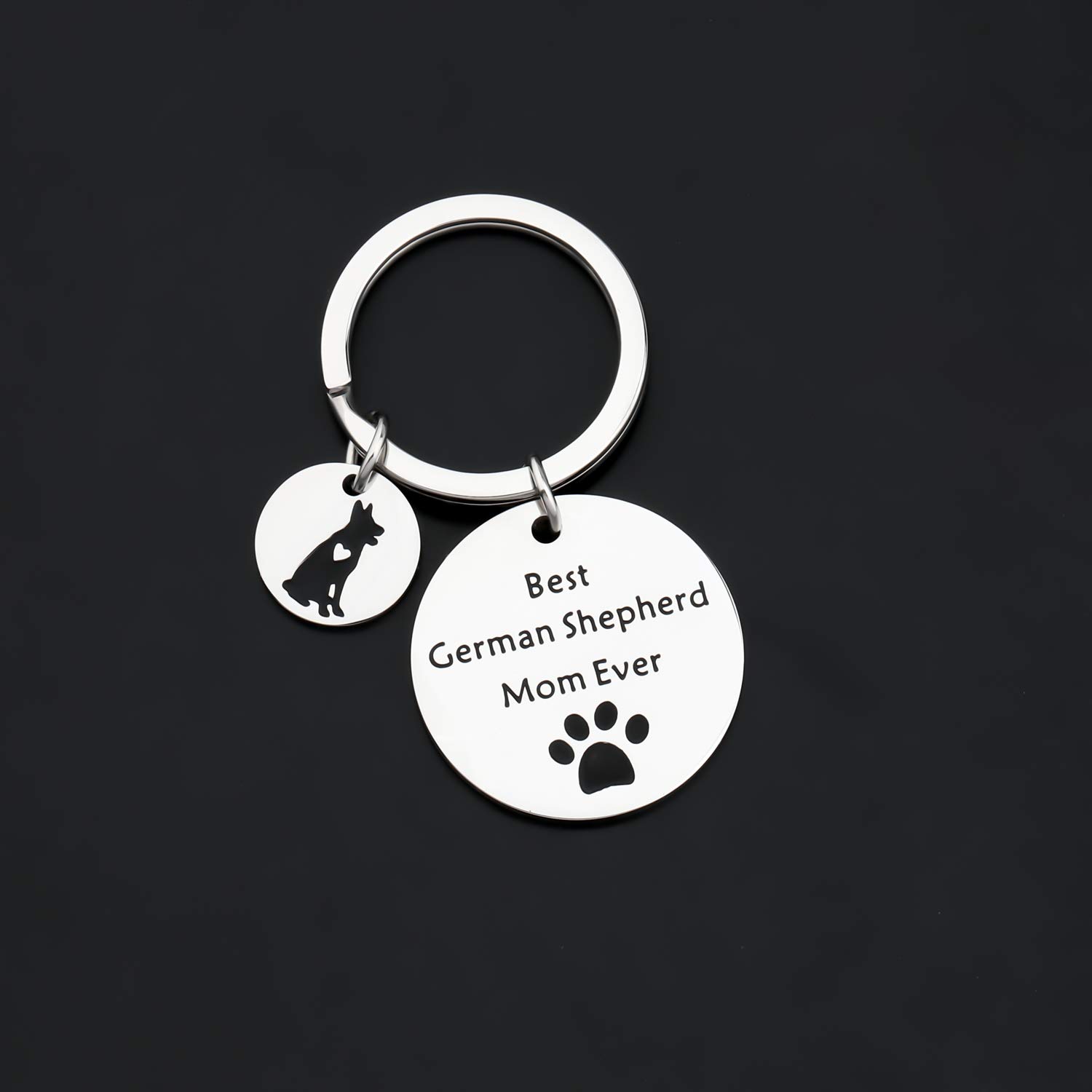 BLEOUK German Shepherd Lover Gift Best German Shepherd Mom Ever Keychain Gift for Dog Lover (German Shepherd Mom)