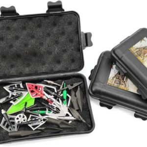 ZSHJGJR 2 Pack Broadhead Case Holds Plastic Protector Archery Arrowheads Portable Case Arrow Tips Storage Box for Archery Accessory (Black, M)