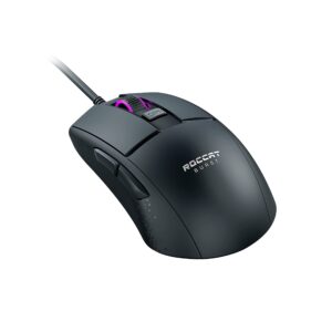 roccat burst core roc-11-751 ultra-lightweight optical core gaming mouse, lightweight 2.4 oz (68 g), titan switch optical, pixart pmw3330 8500 dpi, internal honeycomb structure, side buttons, white, authentic japanese design, german design