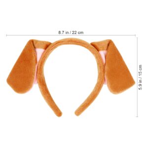 VALICLUD Brown Dog Ears Headband Women Cartoon Hair Hoop Plush Animal Ear Hair Bands Hair Accessories for Girls Easter Halloween Christmas Cosplay Party Favors Supplies