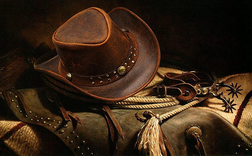 Shapeable Leather Cowboy hat into Outback hat Western Vintage Australian Hats for Men & Women