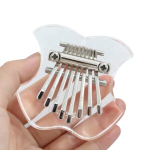 Flatsons Acrylic Kalimba Thumb Piano Mini 8 Keys Thumb Piano Transparent Acrylic Kalimba Mbira Apple Style with Kalimba Case (Small Apple) (Small Apple)