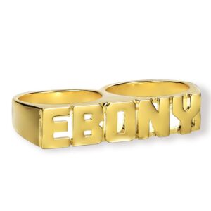 custom name rings personalized initial 18k gold plated ring for women