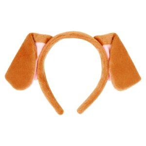 valiclud brown dog ears headband women cartoon hair hoop plush animal ear hair bands hair accessories for girls easter halloween christmas cosplay party favors supplies