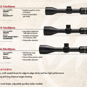 Burris Fullfield IV Hunting Rifle Scope, 3-12x42mm, Illuminated C4 Wind MOA Reticle