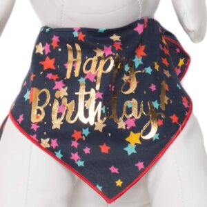 tail trends happy birthday dog bandana confetti design fits medium to large sized dogs - 100% cotton