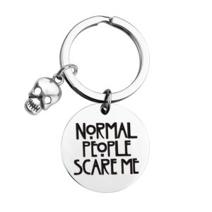 bleouk american horror story inspired gift scare me tv show lover keychain (people scare me)