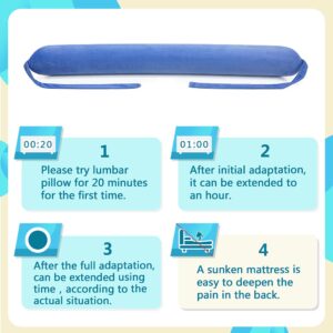 KAVIL Lumbar Roll Pillow for Sciatica Nerve Pain Sleeping Lower Back Support Scoliosis Waist Pillow for Side Sleepers in Bed & Office Chair Adjustable Straps Lumbar Foam Positioning Pillow (L Size)