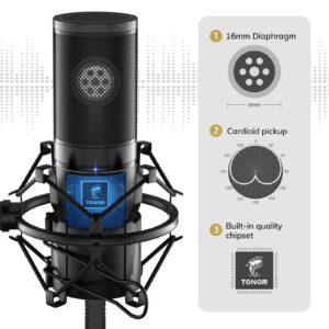 TONOR USB Microphone TC30 and USB Microphone Kit Q9