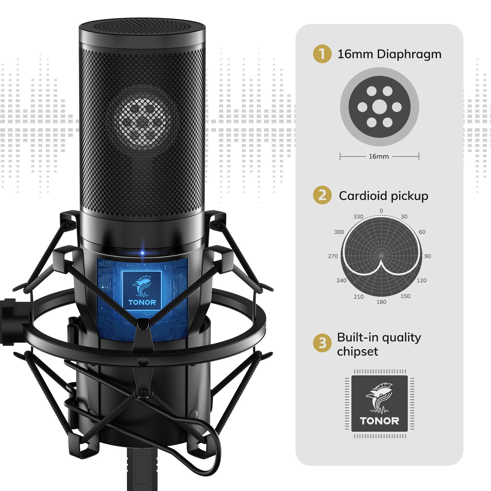 TONOR USB Microphone TC30 and USB Microphone Kit Q9