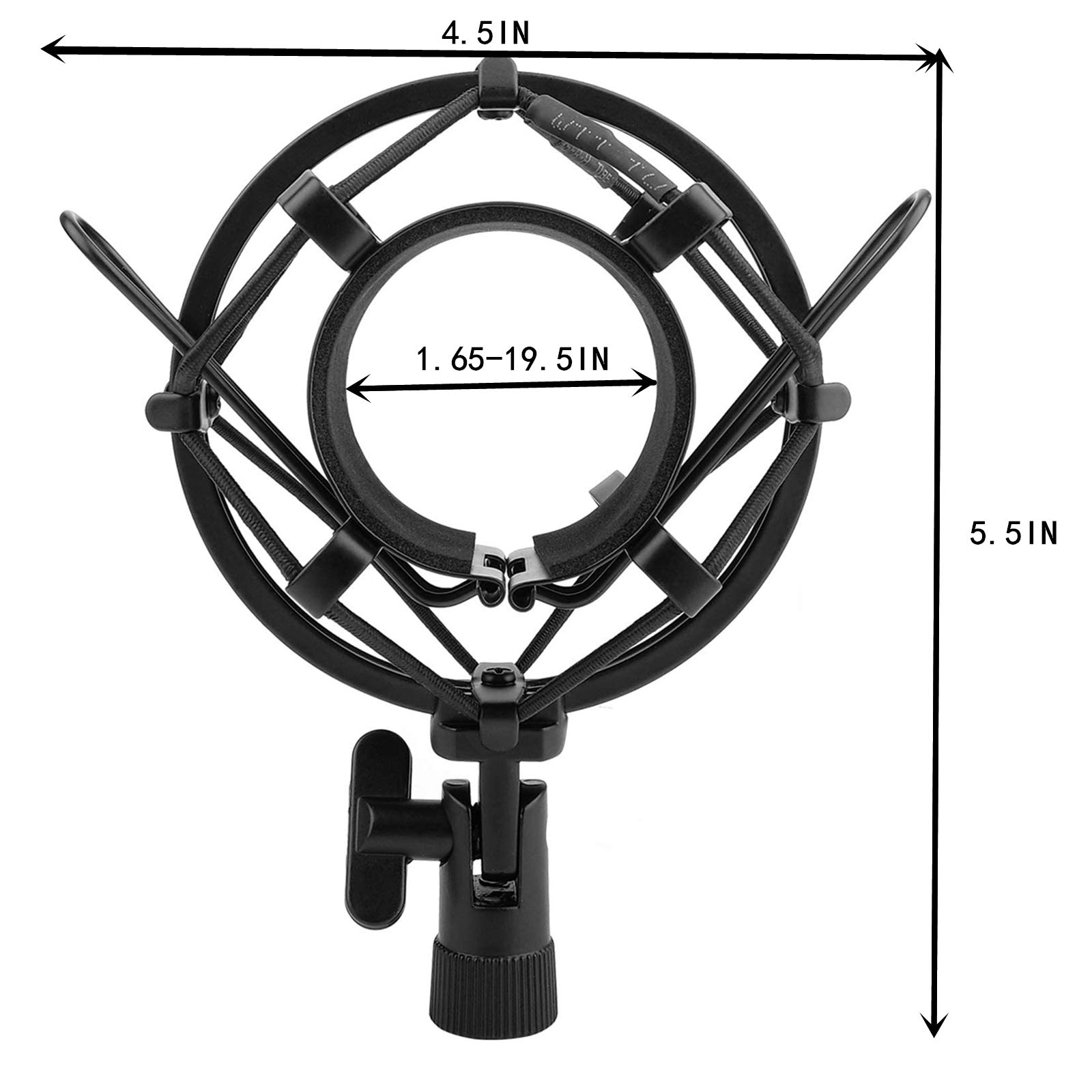 Miwayer Universal Microphone Shock Mount,Most Advanced Cobweb Anti-Vibration Structure Compatible with 1.6-1.8"(42-47mm) Large Diameter Condenser Mics, Like CAD U37 USB GLX220 NW-700 MXL770 V250