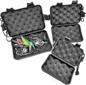 zshjgjr 2 pack broadhead case holds plastic protector archery arrowheads portable case arrow tips storage box for archery accessory (black, m)