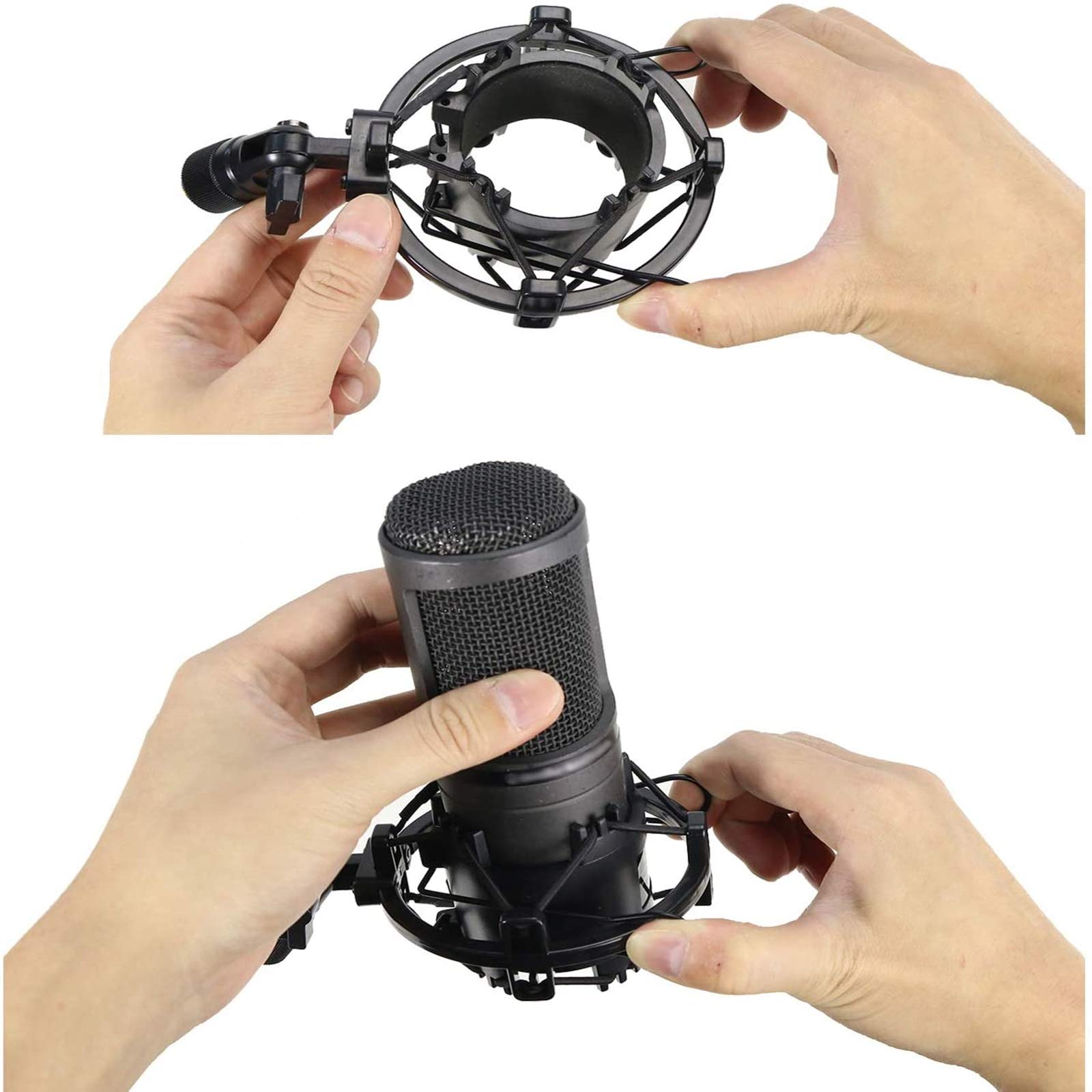 Miwayer Universal Microphone Shock Mount,Most Advanced Cobweb Anti-Vibration Structure Compatible with 1.6-1.8"(42-47mm) Large Diameter Condenser Mics, Like CAD U37 USB GLX220 NW-700 MXL770 V250