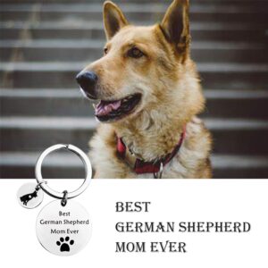 BLEOUK German Shepherd Lover Gift Best German Shepherd Mom Ever Keychain Gift for Dog Lover (German Shepherd Mom)