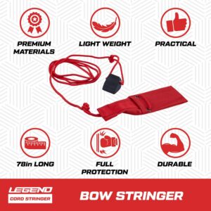 LEGEND Cord Bow Stringer - Traditional Limbsaver Stringing Tool for Recurve Bows & Longbows - Must-Have Archery Accessories & Equipment - Heavy Duty Nylon Bowstring Tools with No-Slip Pad for Safety