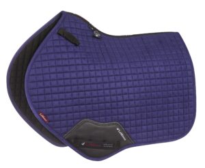 lemieux close contact suede square saddle pad - english saddle pads for horses - equestrian riding equipment and accessories (ink blue - large)