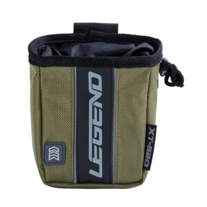 legend - xt520 quick release pouch & finger tab bag (army green) | interior divider for better organization & storage of release aids | attaches to standard 2" belt | quick drawstring closure