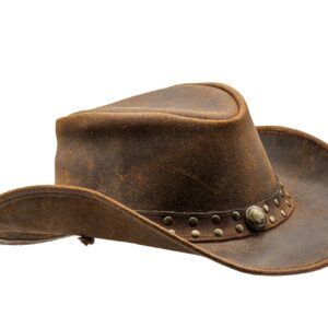 Shapeable Leather Cowboy hat into Outback hat Western Vintage Australian Hats for Men & Women