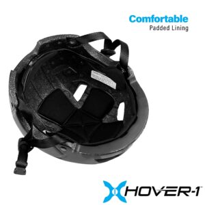 Hover-1 GR-300 Impact Resistant Adult Helmet | For Ages Above 14, Detachable Magnetic Visor, EPS Foam Padding, Adjustable Straps & Secure Buckle, Large, Black