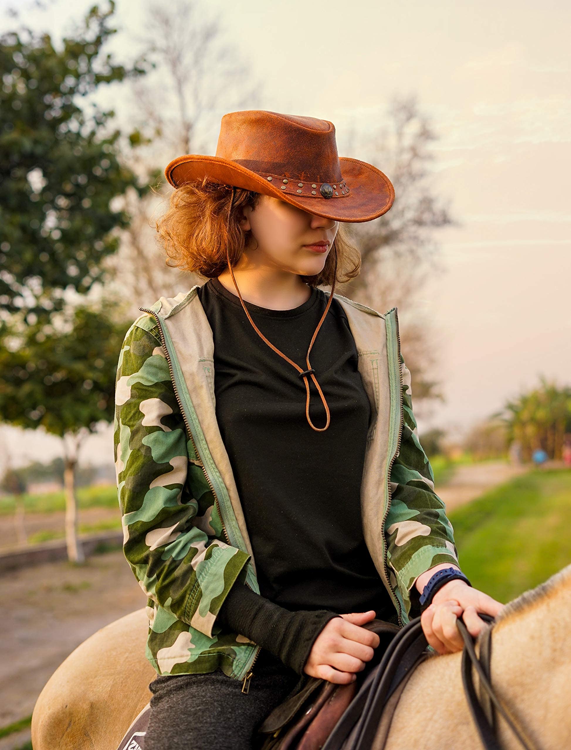 Shapeable Leather Cowboy hat into Outback hat Western Vintage Australian Hats for Men & Women