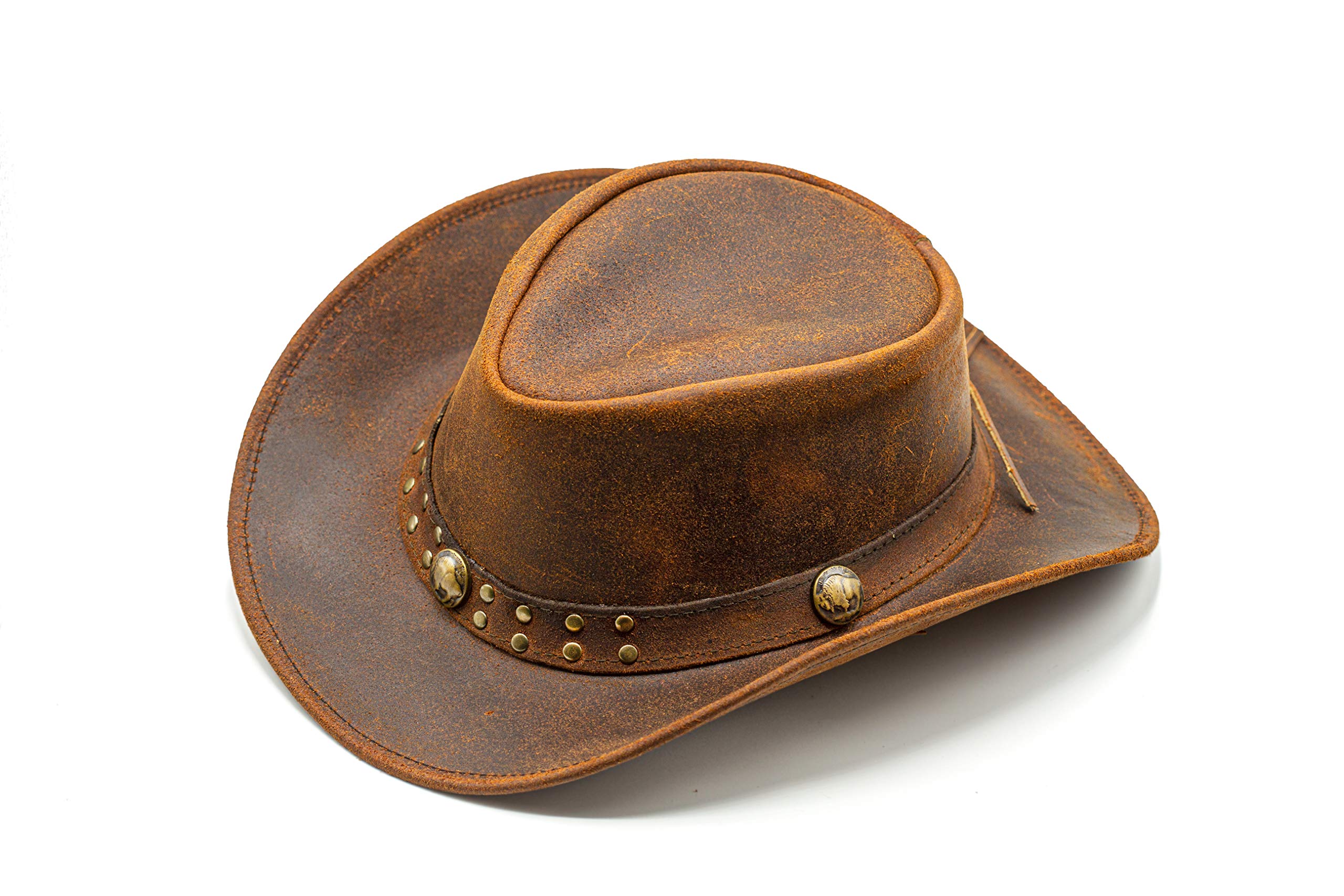 Shapeable Leather Cowboy hat into Outback hat Western Vintage Australian Hats for Men & Women