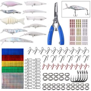 blank fishing lure making kit 280pcs diy fishing lure kit topwater unpainted swimbait crankbaits minnow hard lures treble hooks fishing pliers eyes stickers make your own fishing lures