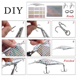 Blank Fishing Lure Making Kit 280PCS DIY Fishing Lure Kit Topwater Unpainted Swimbait Crankbaits Minnow Hard Lures Treble Hooks Fishing Pliers Eyes Stickers Make Your Own Fishing Lures