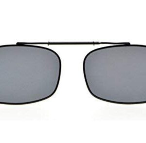 Eyekepper Metal Frame Rim Polarized Lens Clip On Sunglasses 54 * 34MM Grey Lens