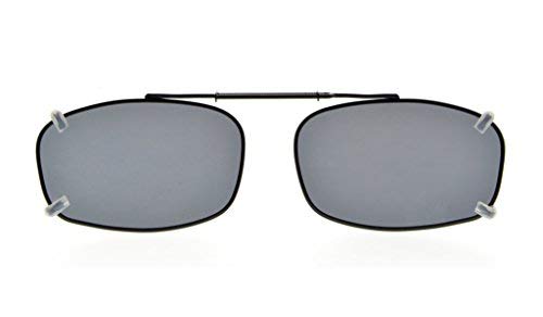 Eyekepper Metal Frame Rim Polarized Lens Clip On Sunglasses 54 * 34MM Grey Lens