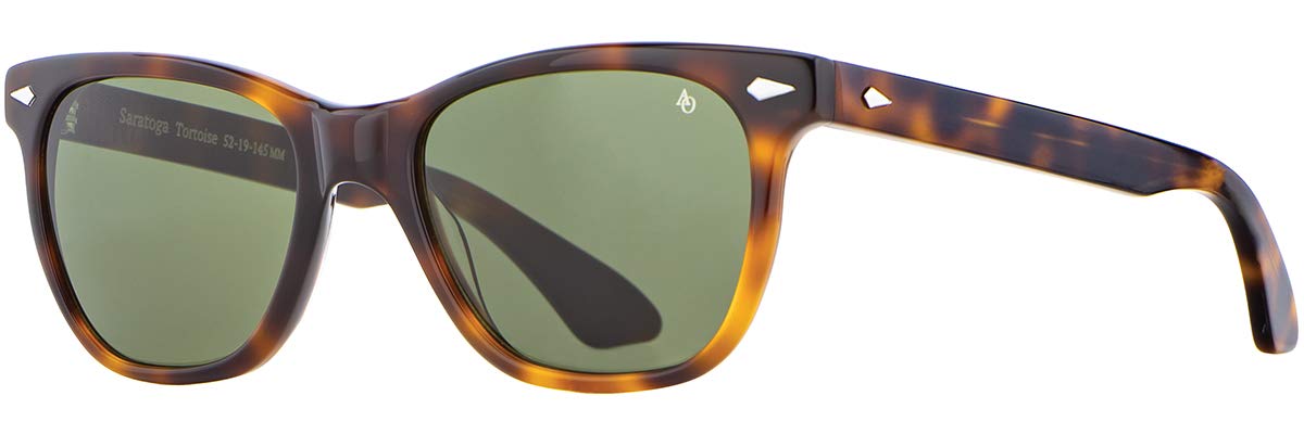 AO Saratoga Sunglasses - Tortoise - Calobar Green AOLite Nylon Lenses - Polarized - 52-19-145