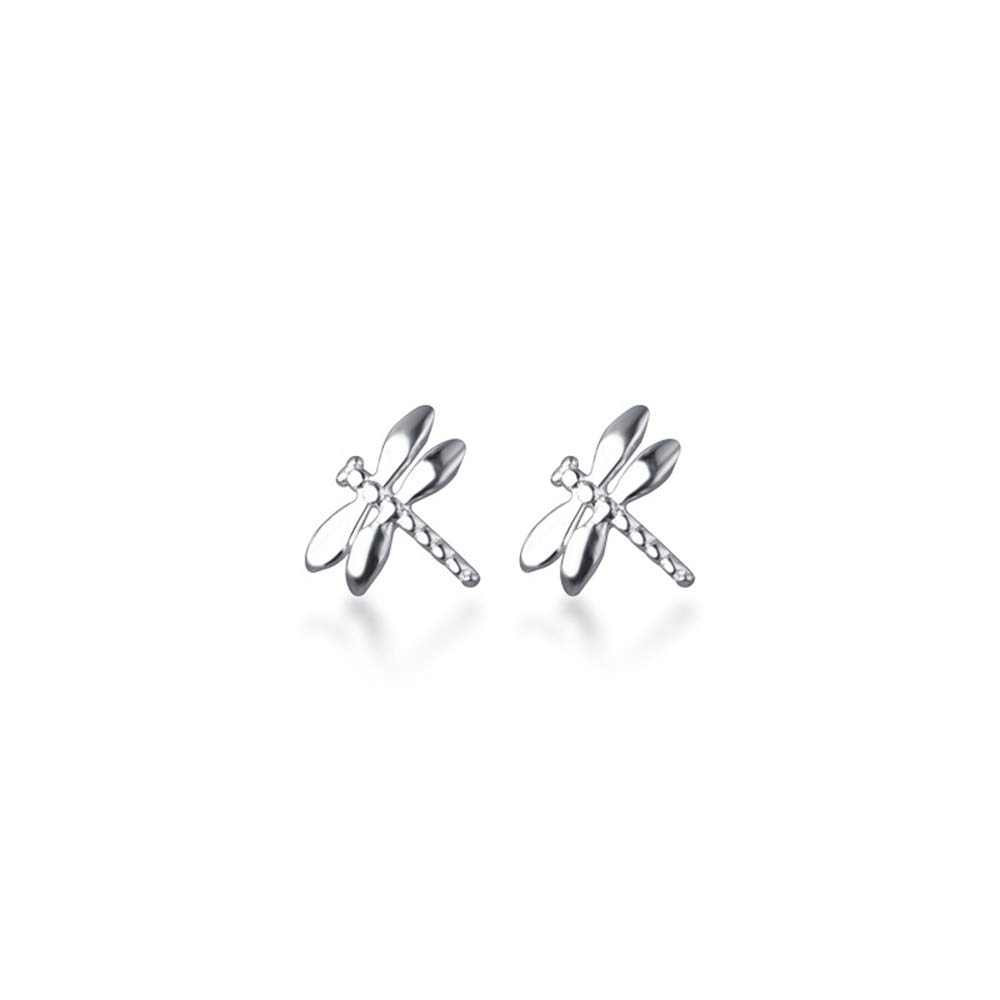 Dainty Dragonfly Tiny Stud Earrings S925 Sterling Silver for Women Girls Minimalist Insect Small Cartilage Earring Studs Jewelry Gifts Hypoallergenic