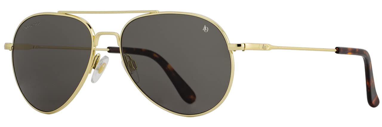 AO General Sunglasses - Gold - True Color Gray SkyMaster Glass Lenses - Polarized - 58-14-145